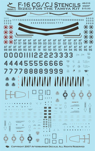 Afterburner Decals Preview October 2007 (Afterburner Decals 1/48)