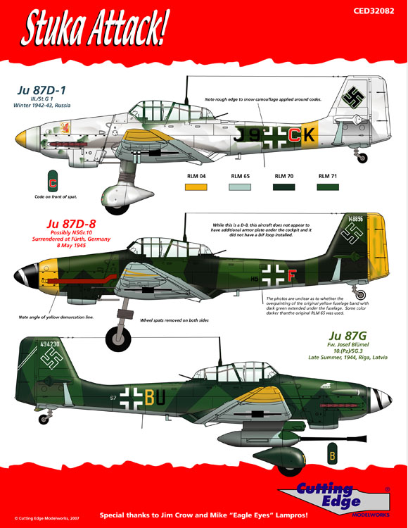 Ju 87 D/G Stuka Attack! Parts 1 & 2 Decal Review by Brett Green ...