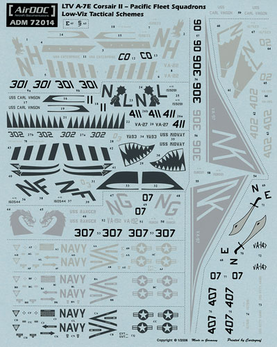 A-7E Corsair II Pacific Fleet Low Viz Decal Review by Rodger Kelly ...