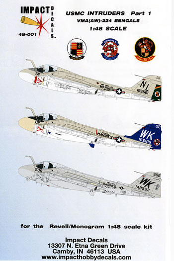 USMC Intruders Pt.1 VMA(AW)-224 Bengals Decal Review by Rodger Kelly (Impact Hobby Decals 1/48)