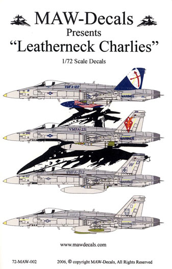 F/A-18C Leatherneck Charlies Decal Review by Ken Bowes (MAW Decals 1/72)