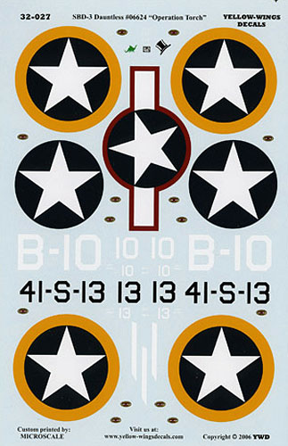 SBD-3 Dauntless Decal Review by Brett Green (Yellow Wings Decals 1/32)