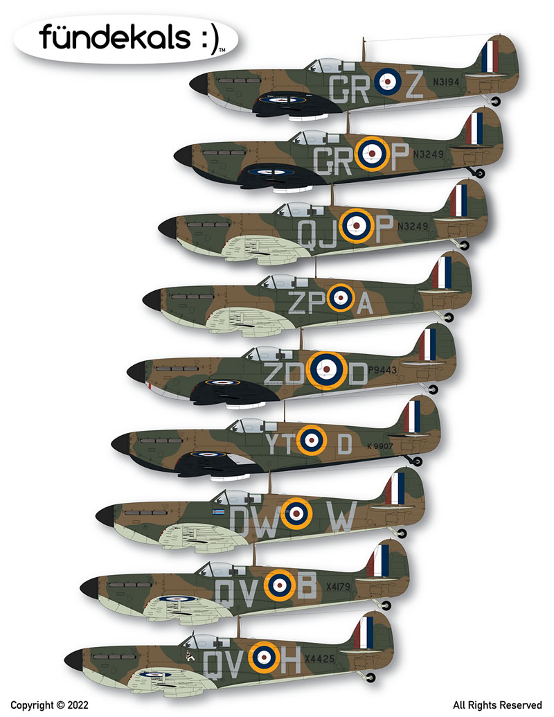 1/32 Spitfire Mk.I Decal Preview